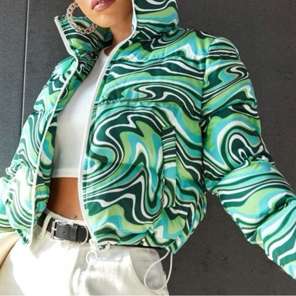 SHEIN | Jackets & Coats | 2 Green Puffy Jacket | Poshmark